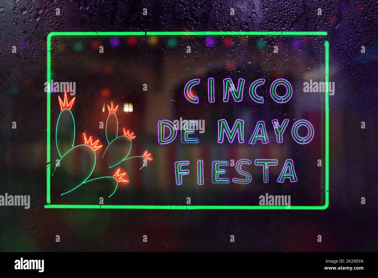 Neon Sign Cinco De Mayo Fiesta -May 5th Party Stock Photo - Alamy