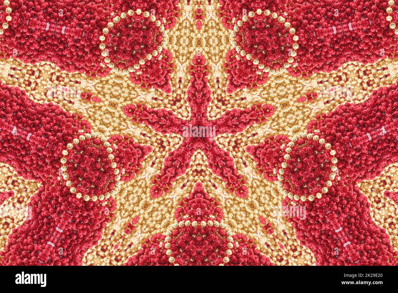 Red and Gold Abstract Beaded Cross Background Kaleidoscope Stock Photo ...