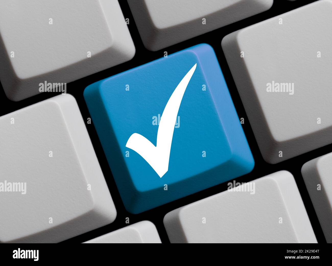 Checkmark - Symbol on computer keyboard - 3D illustration Stock Photo ...