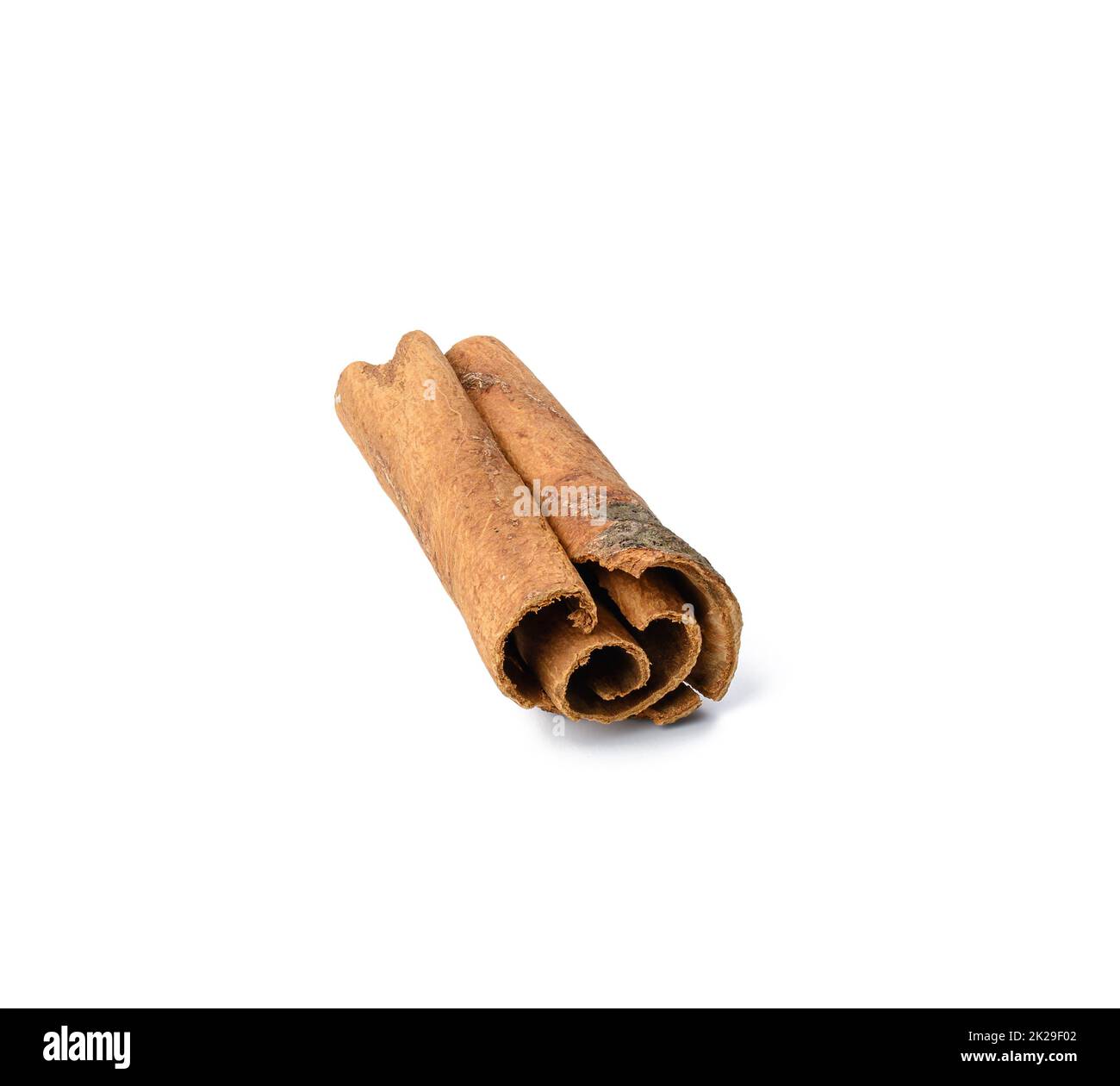 dry brown cinnamon stick isolated on white background, spice Stock ...
