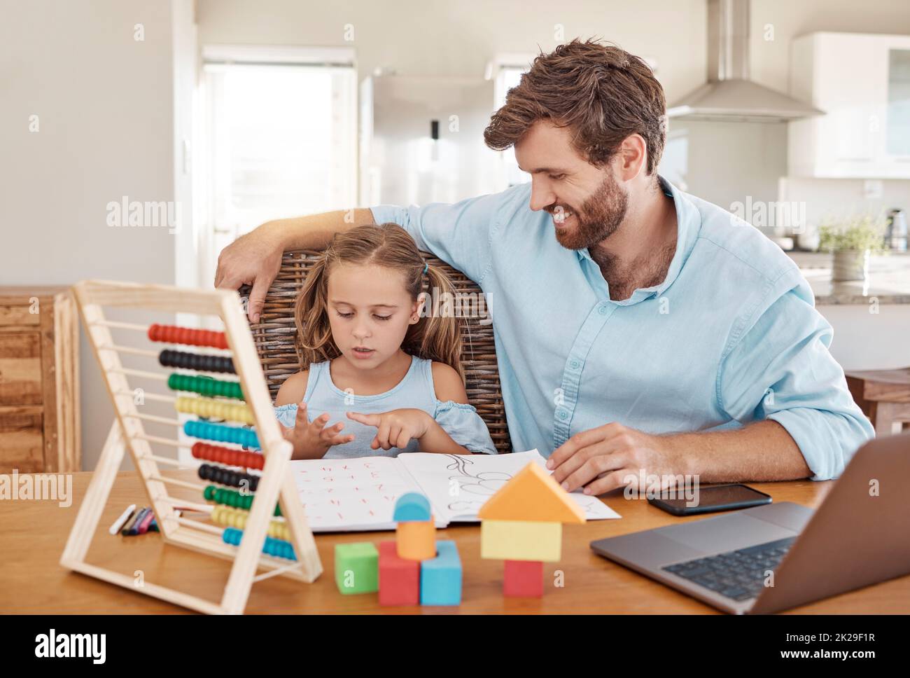 Math, school work and family learning for education together, working ...