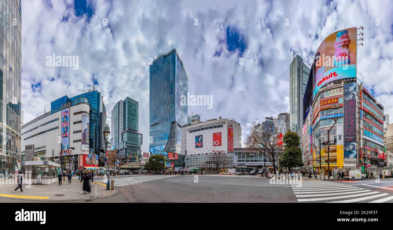 Crowd people waiting shibuya crossing hi-res stock photography and ...