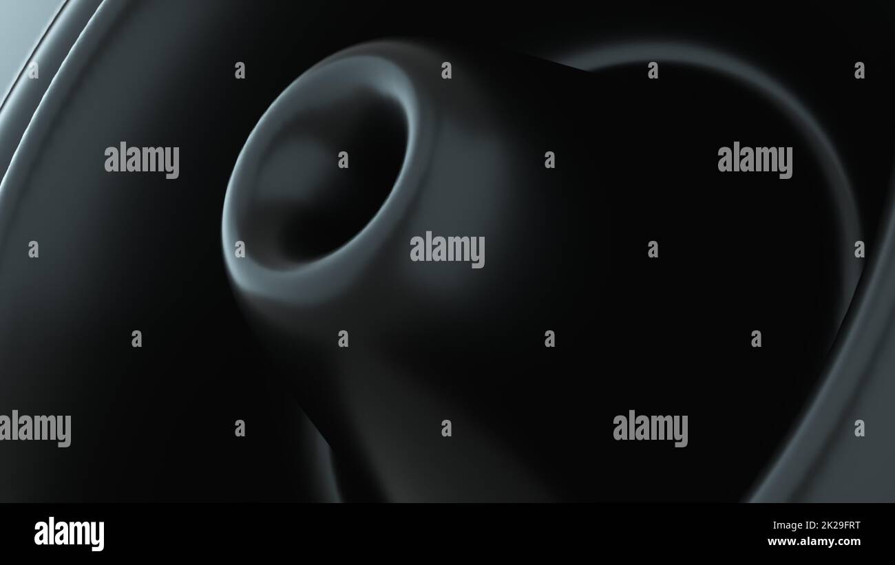 Abstract shape with impulse circular black waves, computer generated ...