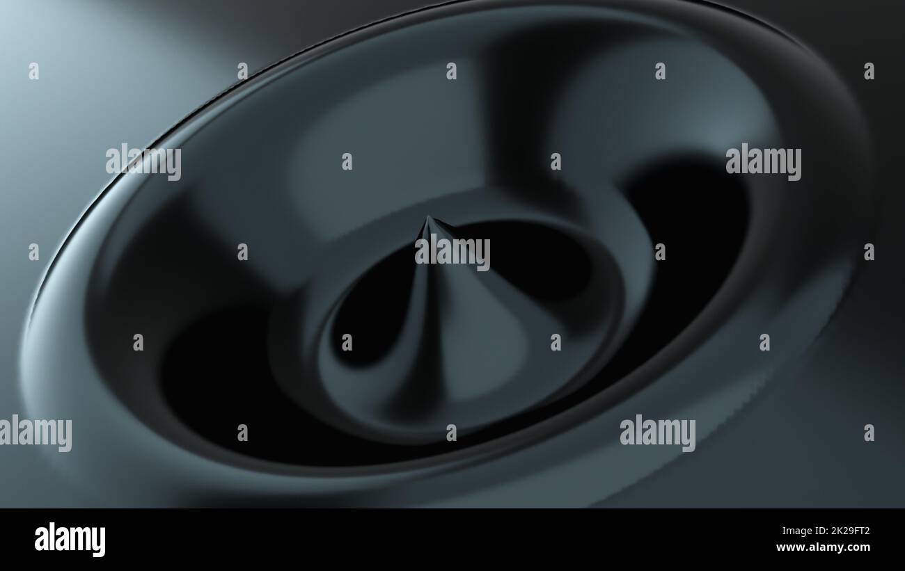 Abstract shape with impulse circular black waves, computer generated ...