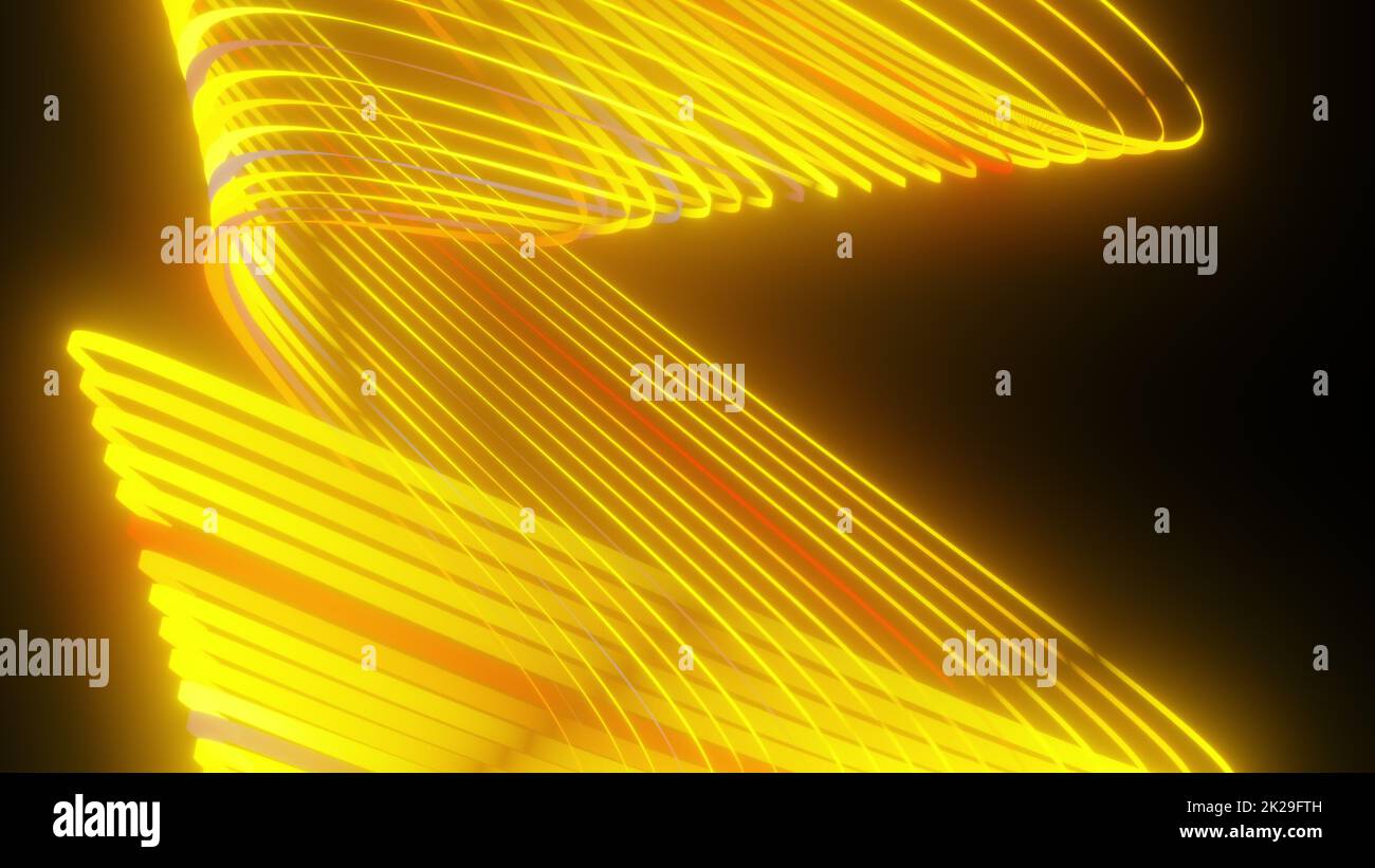 Abstract spiral rotating glow lines, computer generated background, 3D rendering background ...