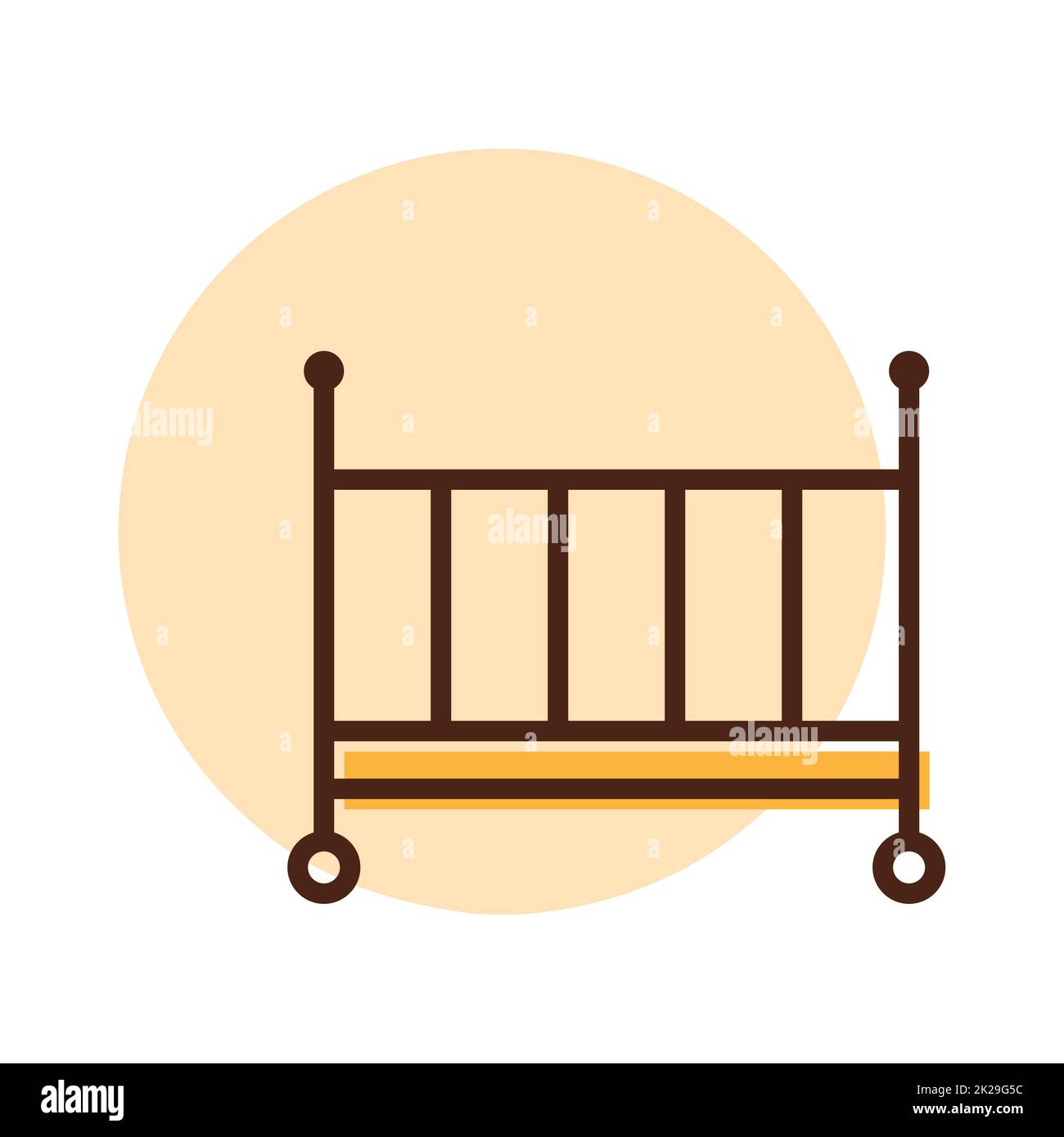 Classic wooden baby crib vector icon Stock Photo - Alamy