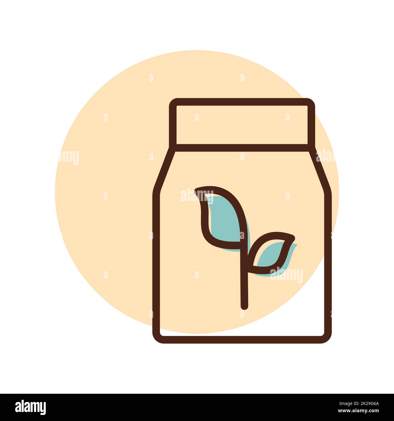 Fertilizer pack vector icon. Seed package sign Stock Photo - Alamy