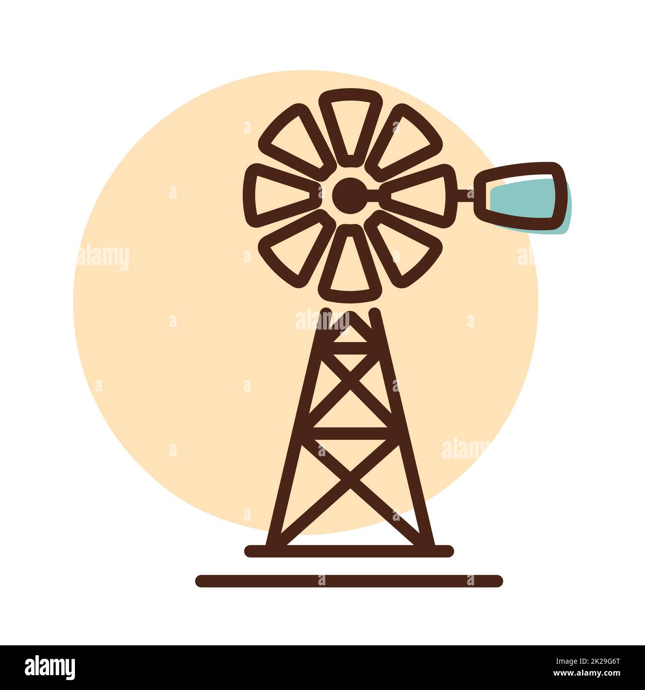 Wind pump water Cut Out Stock Images & Pictures - Alamy