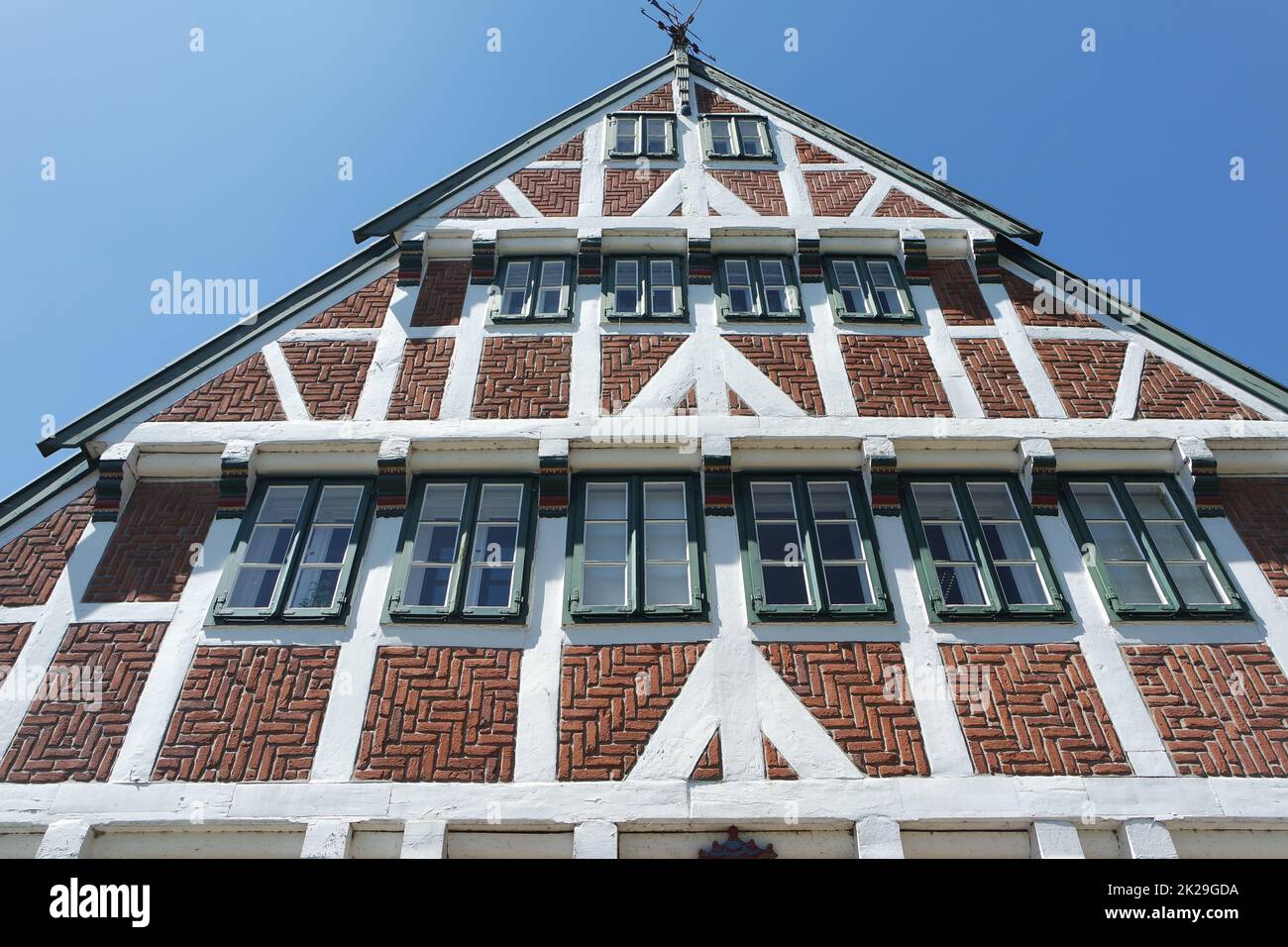 Half-timbered city â€‹â€‹Hall in Jork. Northern Germany, Altes Land ...