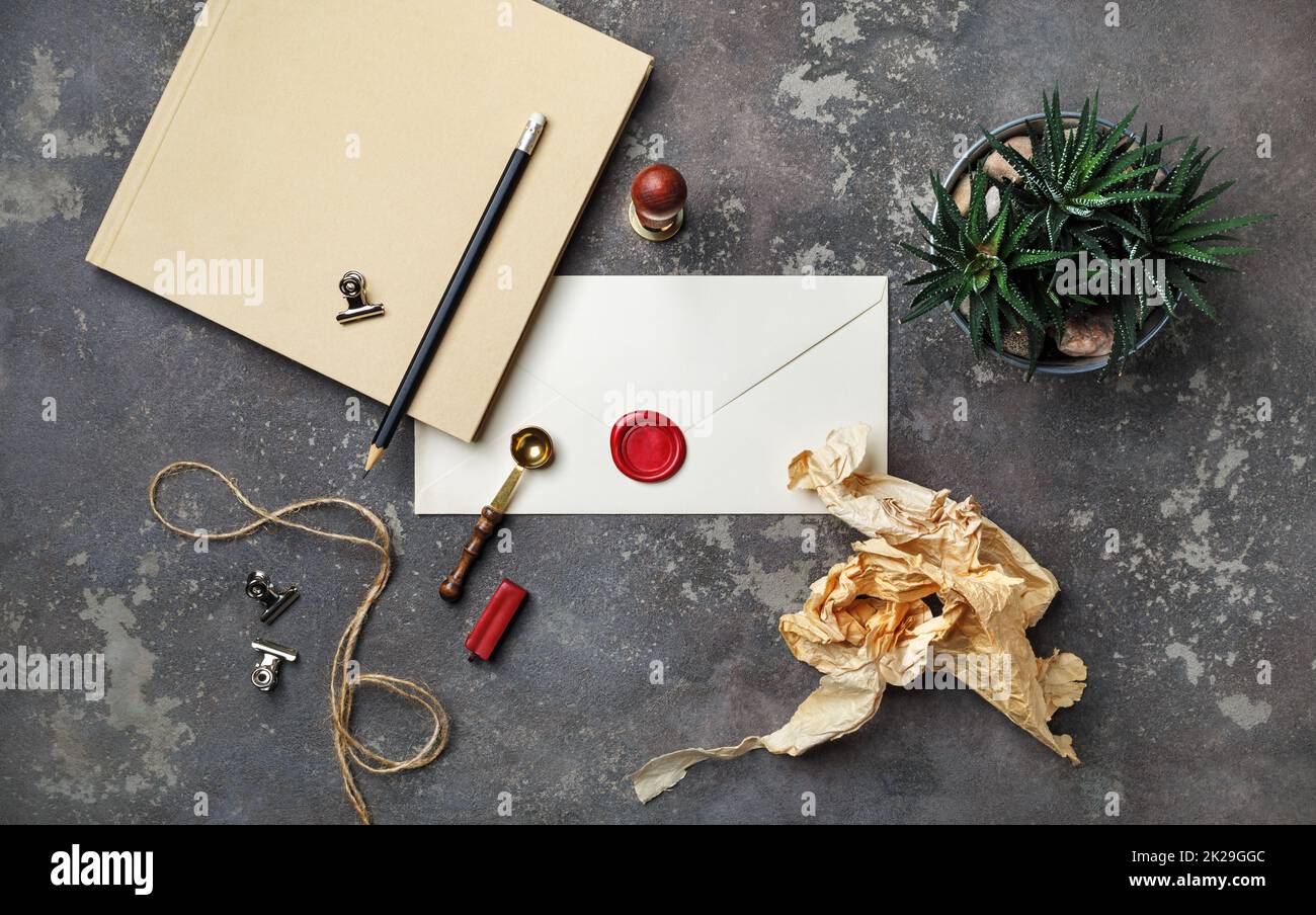 Blank retro stationery Stock Photo - Alamy