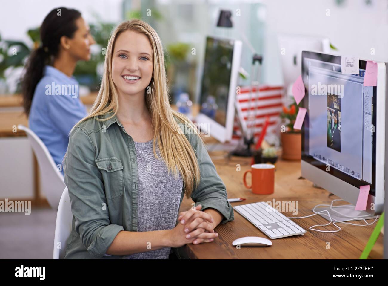 Design is her passion. Portrait of an attractive young female designer ...