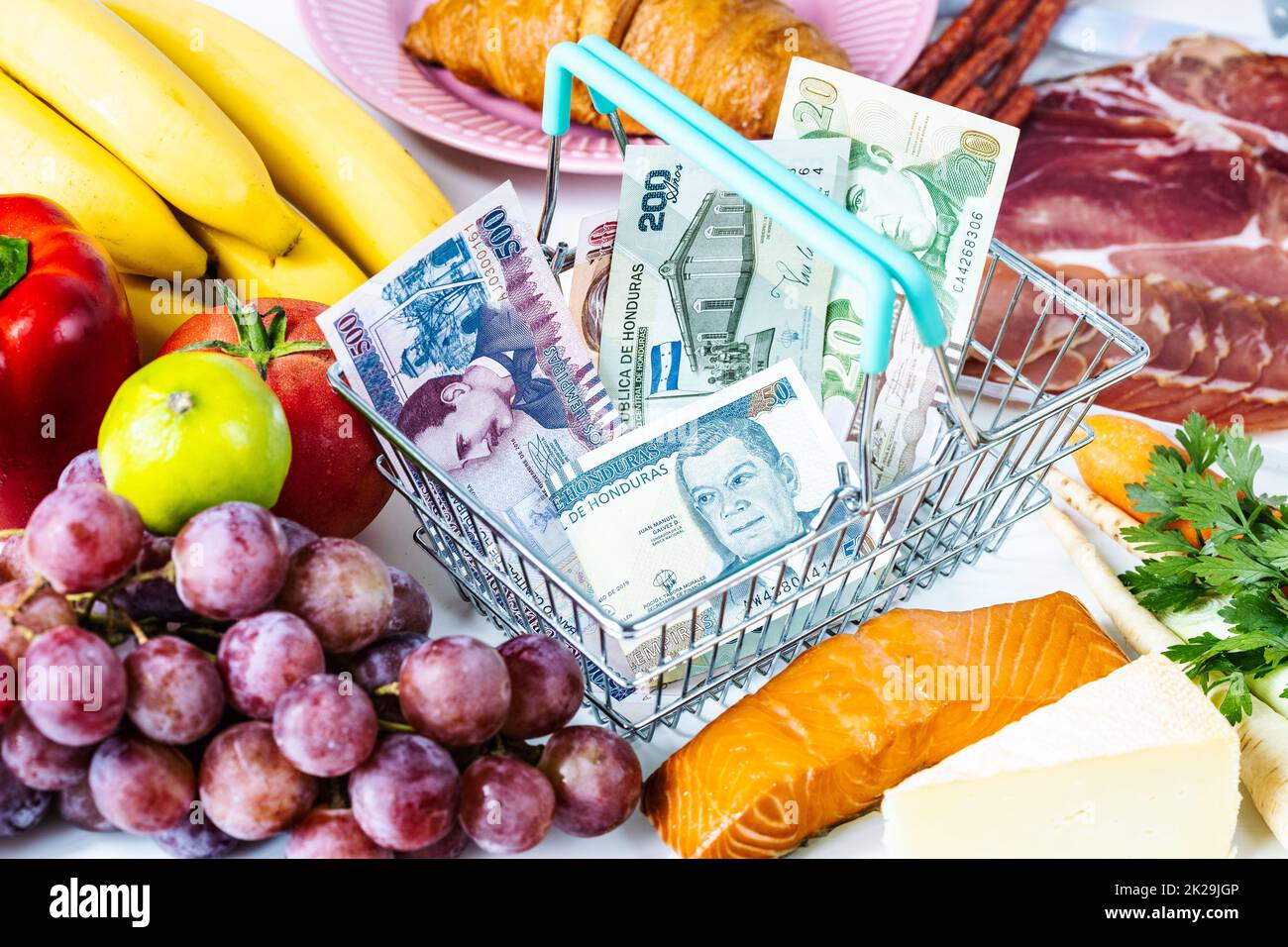 food price increase in Honduras, Rising inflation concept, fruits ...