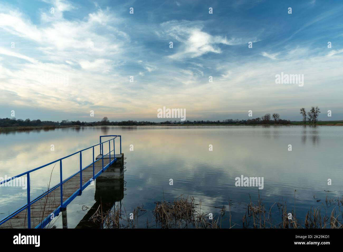 Lake reflection jetty long hi-res stock photography and images - Alamy