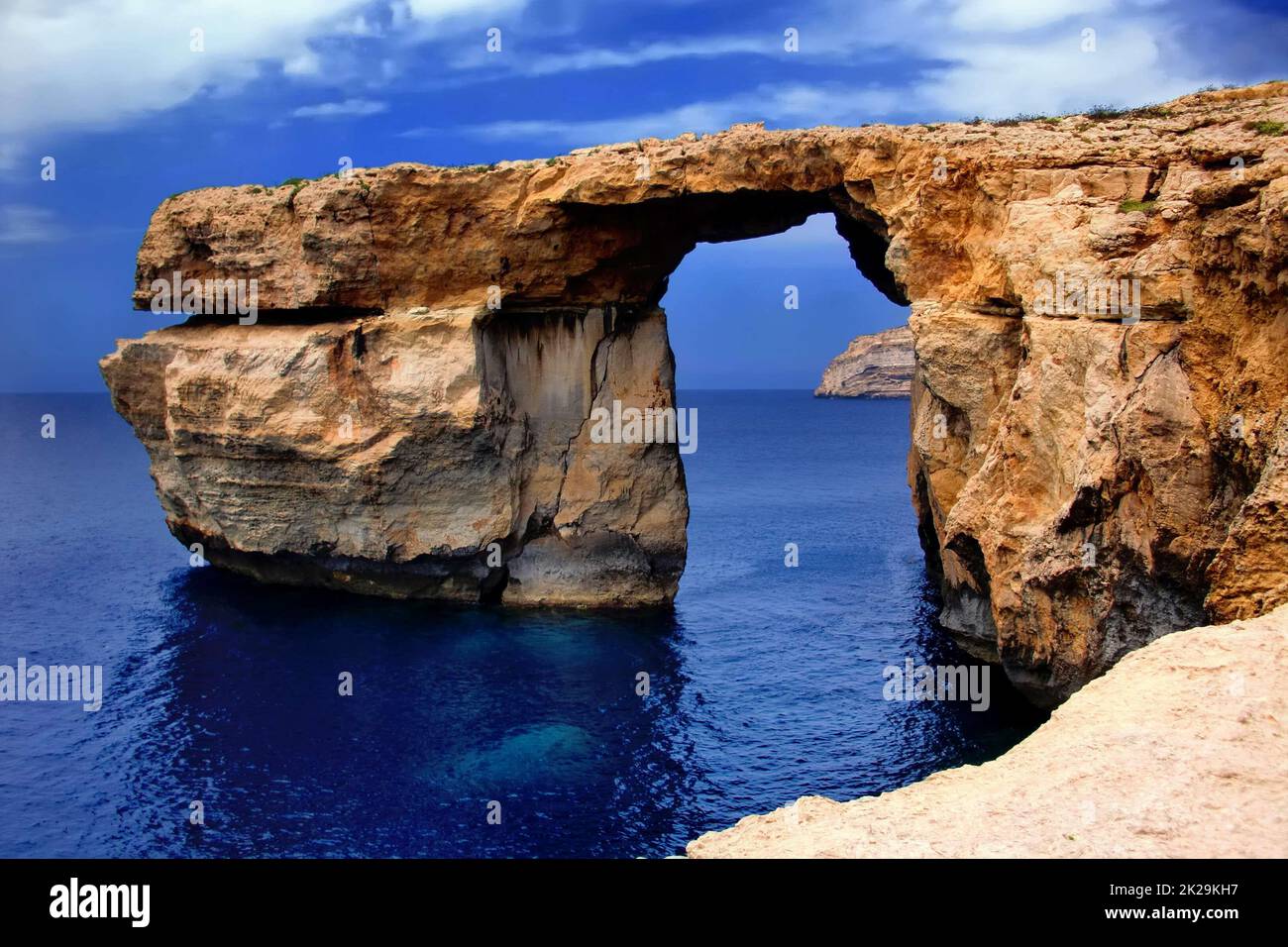 Azure Window on Gozo Island, Malta today broken Stock Photo - Alamy