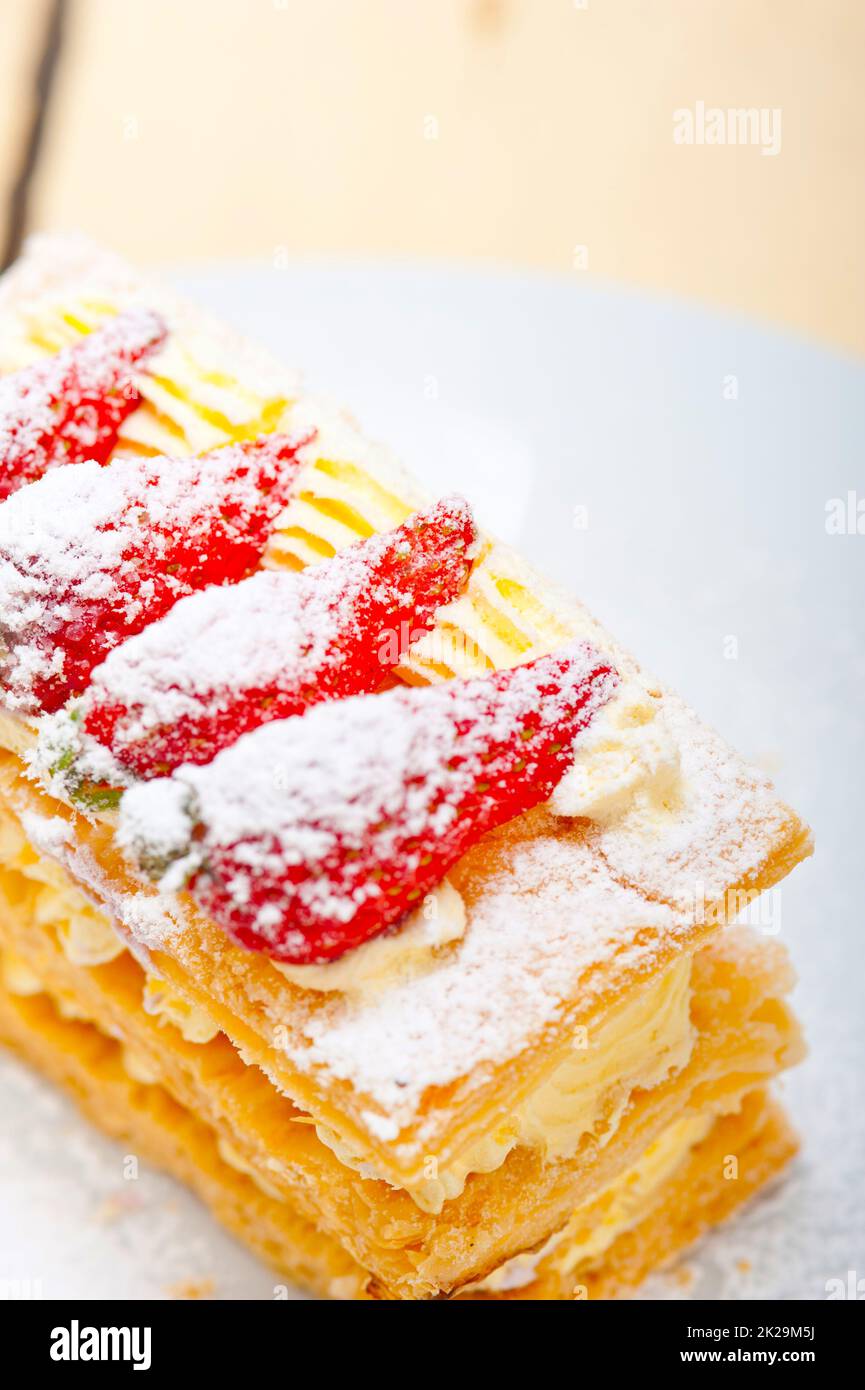 napoleon strawberry cake dessert Stock Photo - Alamy