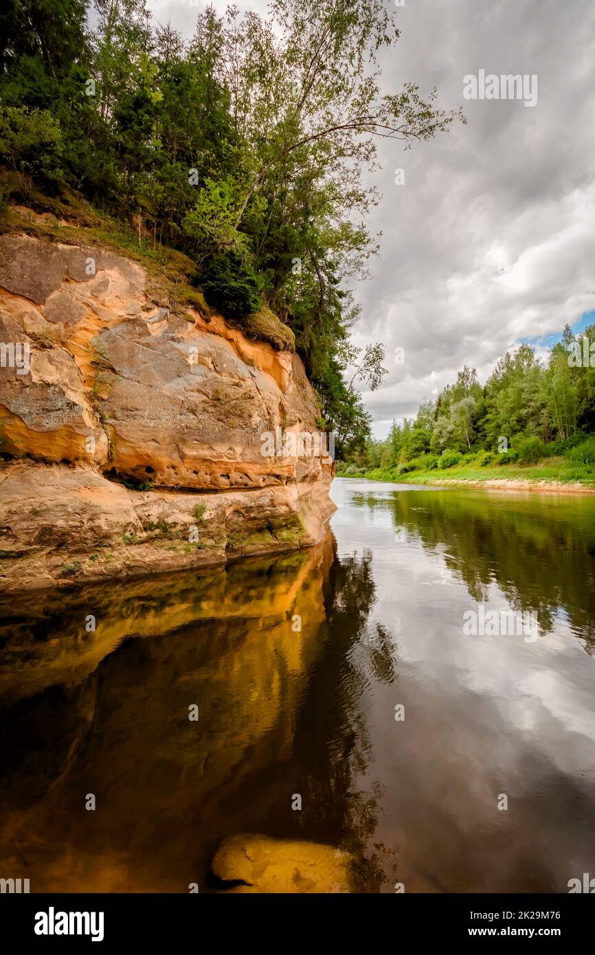 Eagle Cliffs in the valley of the Gauja river Stock Photo - Alamy