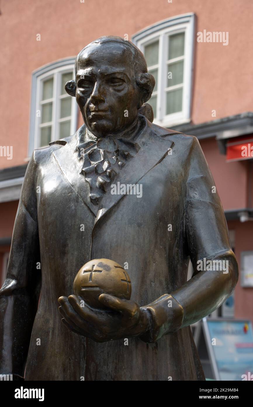 Bronze monument made from melted busts of Enver Hodja, Lenin and Stalin ...