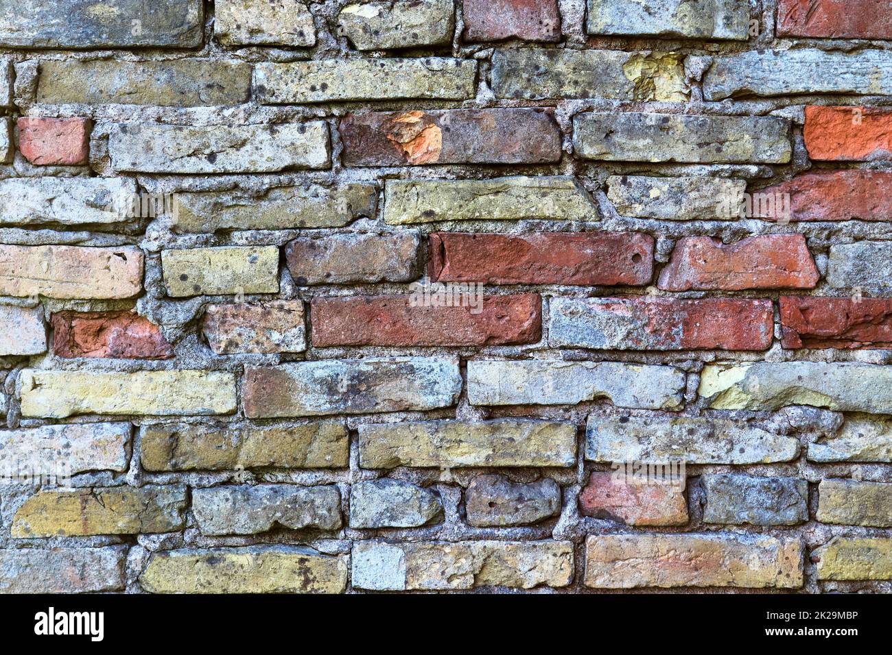 Old brick wall. Texture of old weathered brick wall panoramic ...