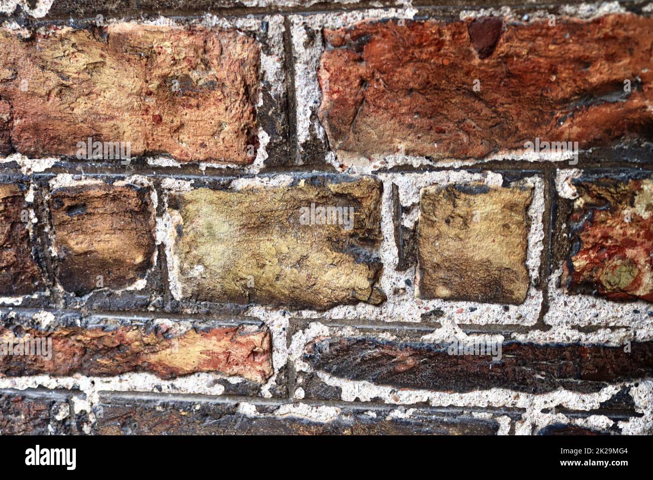 Old brick wall. Texture of old weathered brick wall panoramic ...