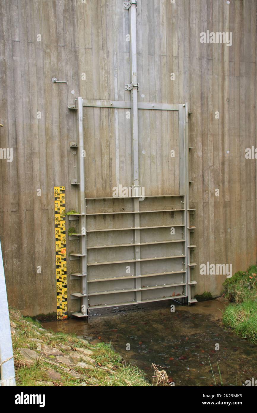 Control valve in a flood protection facility near Rutesheim Stock Photo ...