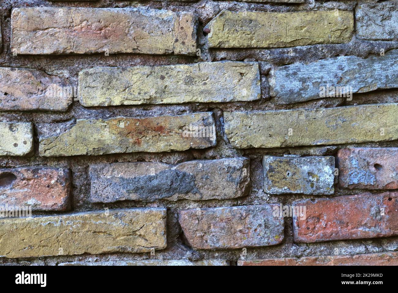 Old brick wall. Texture of old weathered brick wall panoramic ...