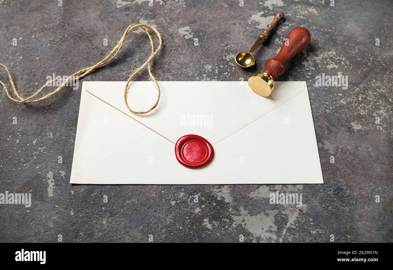 Blank vintage envelope Stock Photo - Alamy