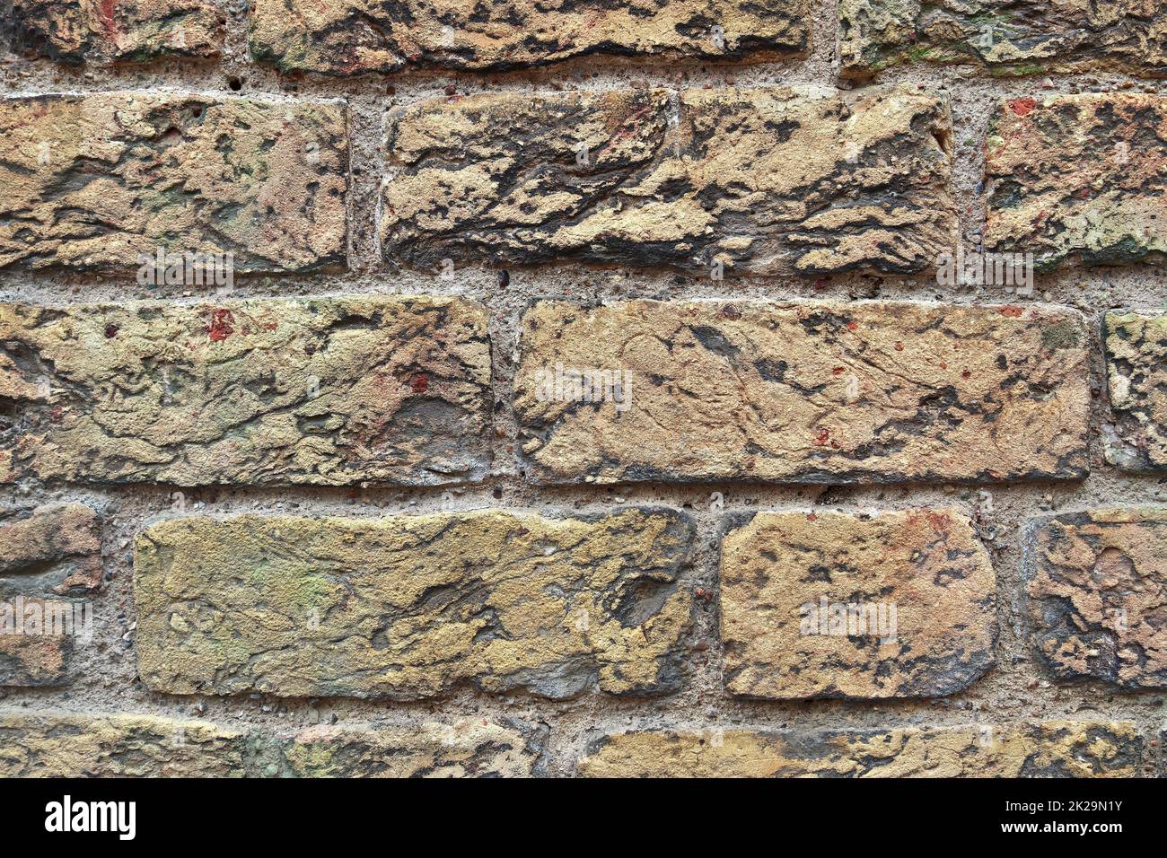 Old brick wall. Texture of old weathered brick wall panoramic ...