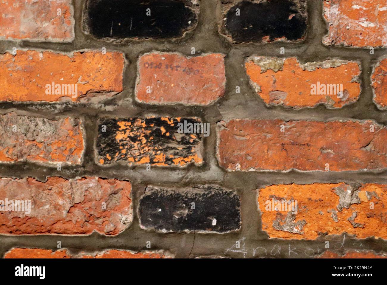 Old brick wall. Texture of old weathered brick wall panoramic ...