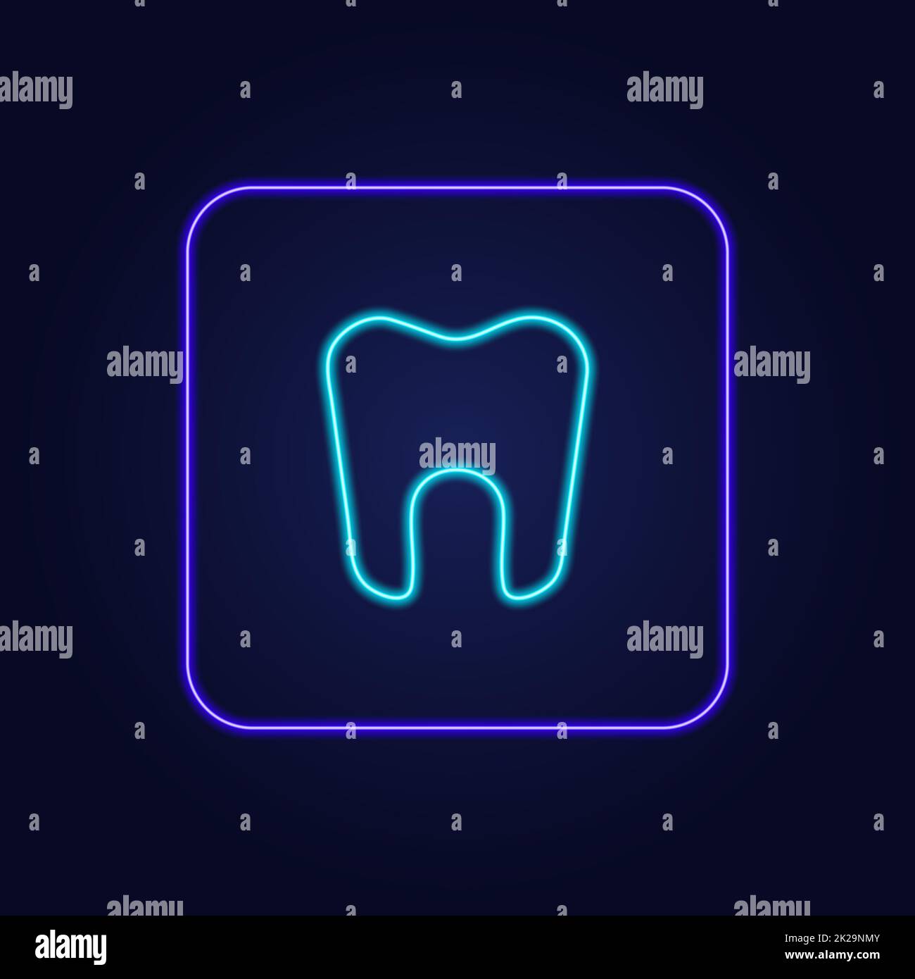Beautiful stylish colorful neon tooth icon - Vector Stock Photo - Alamy
