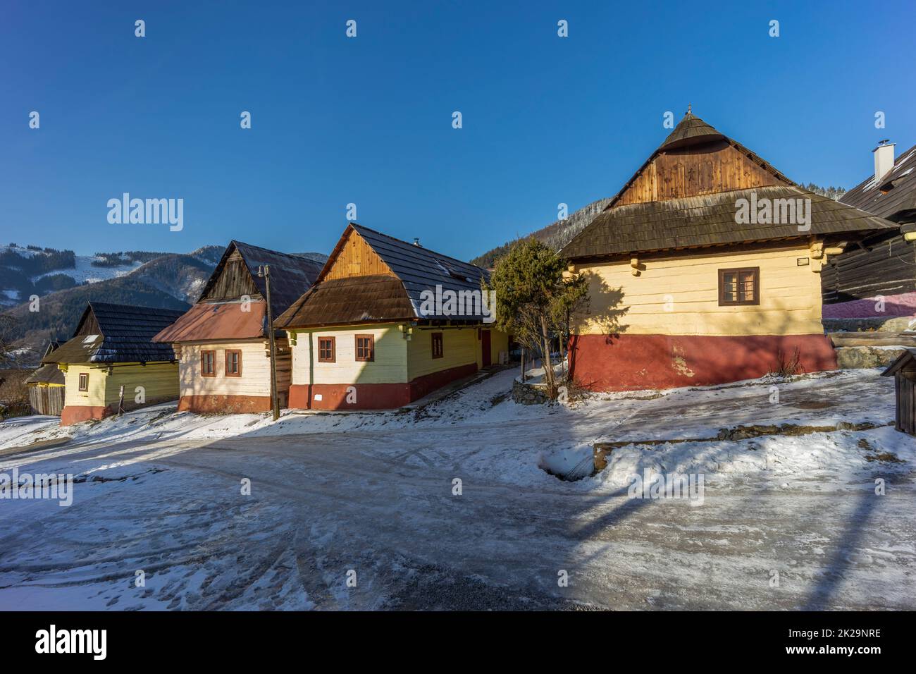 Vlkolinec village UNESCO site in Velka Fatra mountains, Slovakia Stock ...