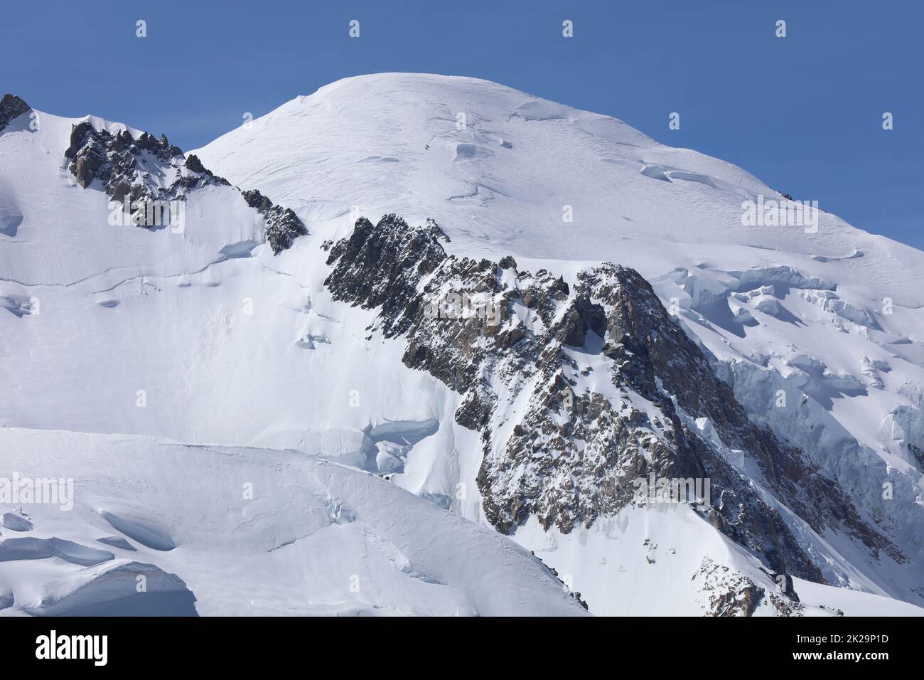 Mont Blanc Summit from Aiguille du Midi. Chamonix. France Stock Photo - Alamy
