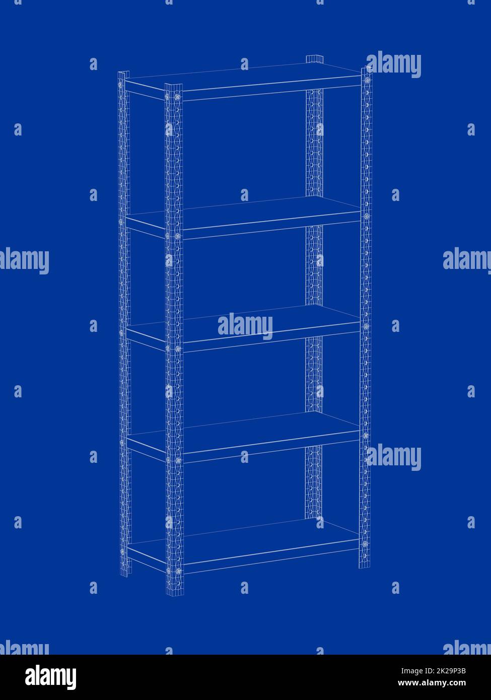 3D model of metal shelving unit Stock Photo - Alamy