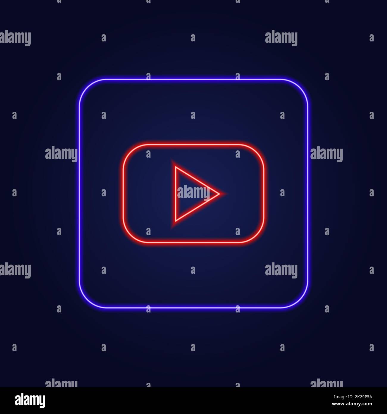 Beautiful stylish colorful neon icon button play - Vector Stock Photo ...