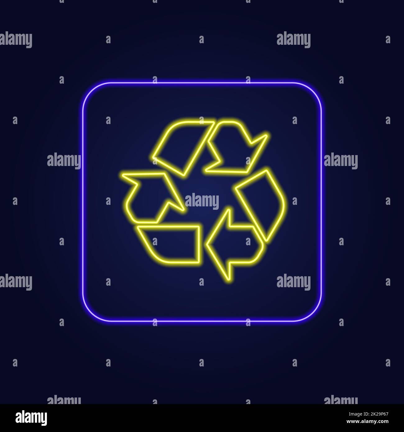 Beautiful stylish colorful neon icon sign recycling - Vector Stock ...