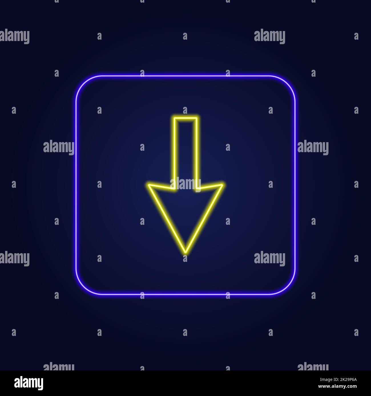 Neon arrow down hi-res stock photography and images - Alamy