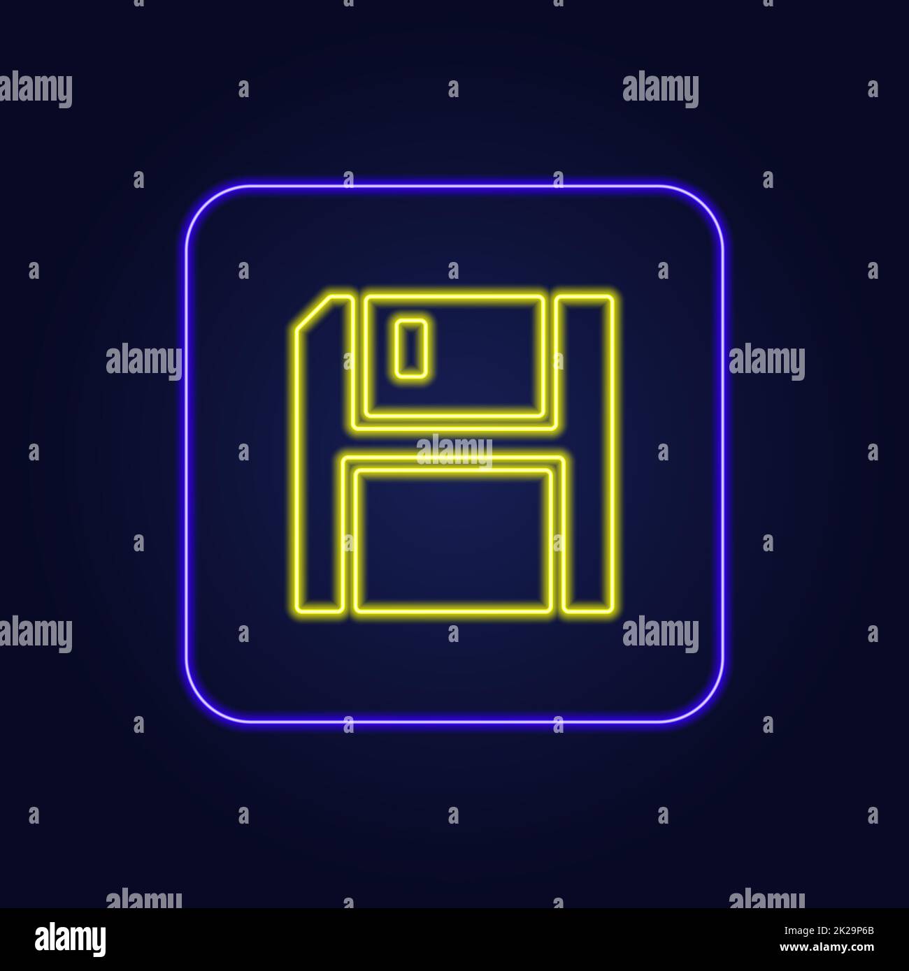 Beautiful stylish colorful neon icon sign floppy disk - Vector Stock ...