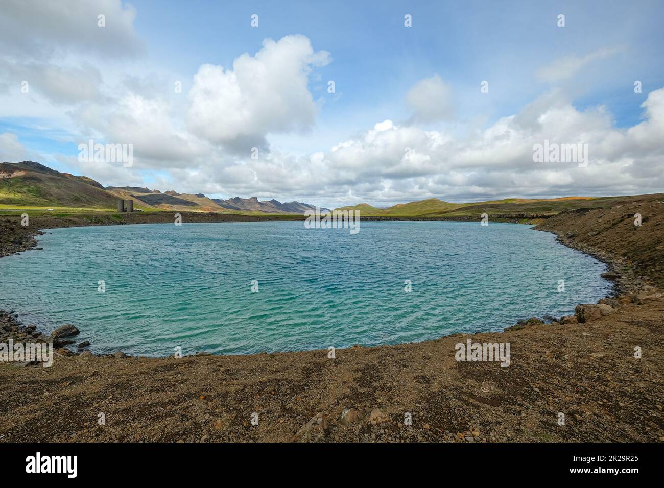 Lake GrÃ¦navatn in the south of Island on a sunny summer day Stock ...