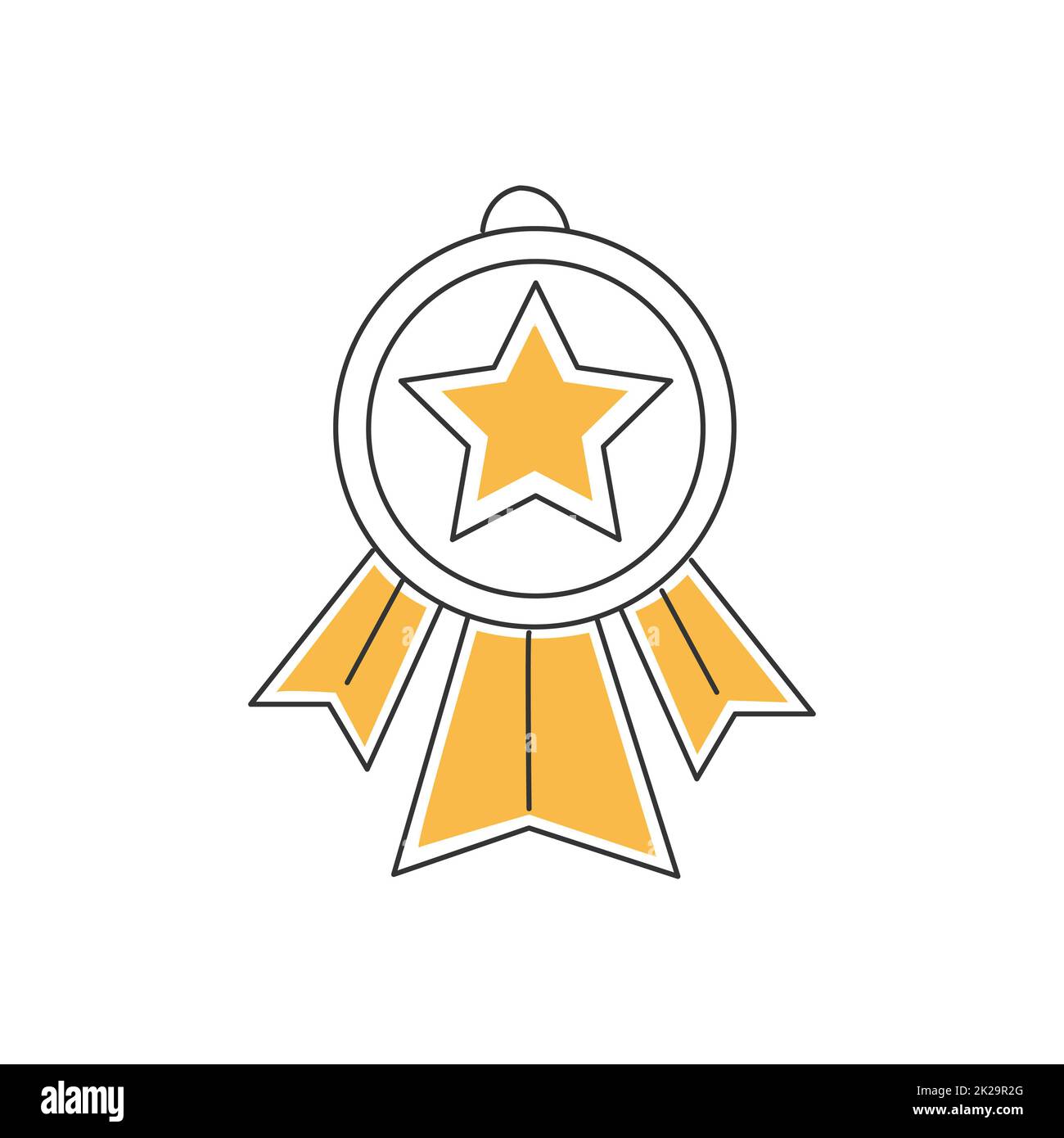 Stylish thin line icon of a medal on a white background - Vector Stock ...