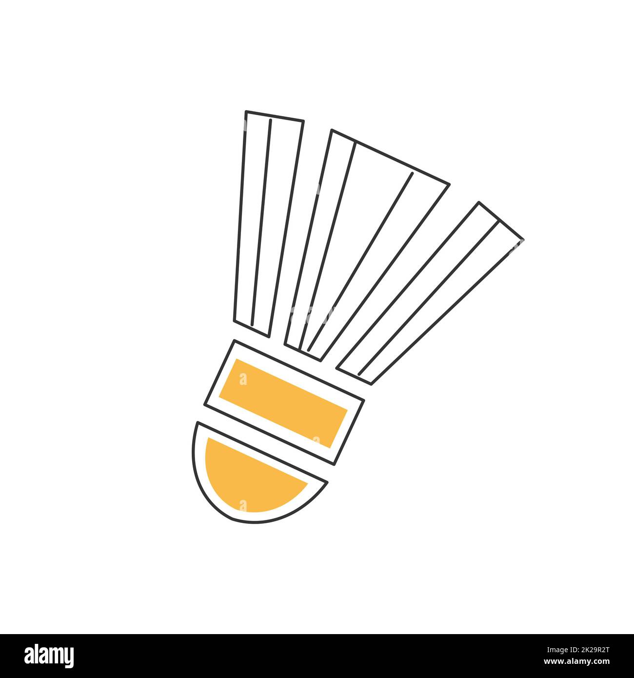 Stylish thin line badminton shuttlecock icon isolated on white ...