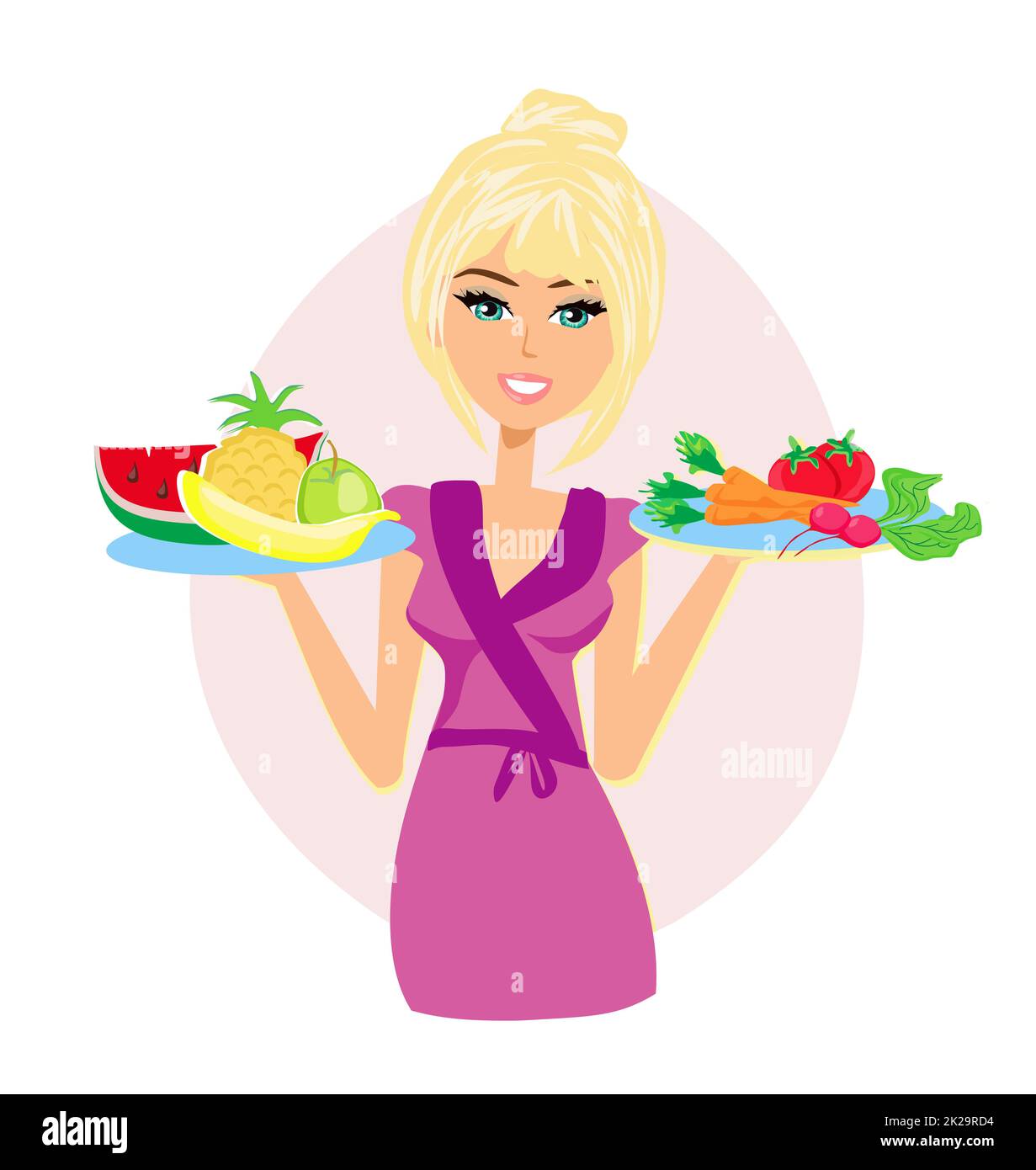 beautiful slender girl encourages a healthy diet Stock Photo - Alamy
