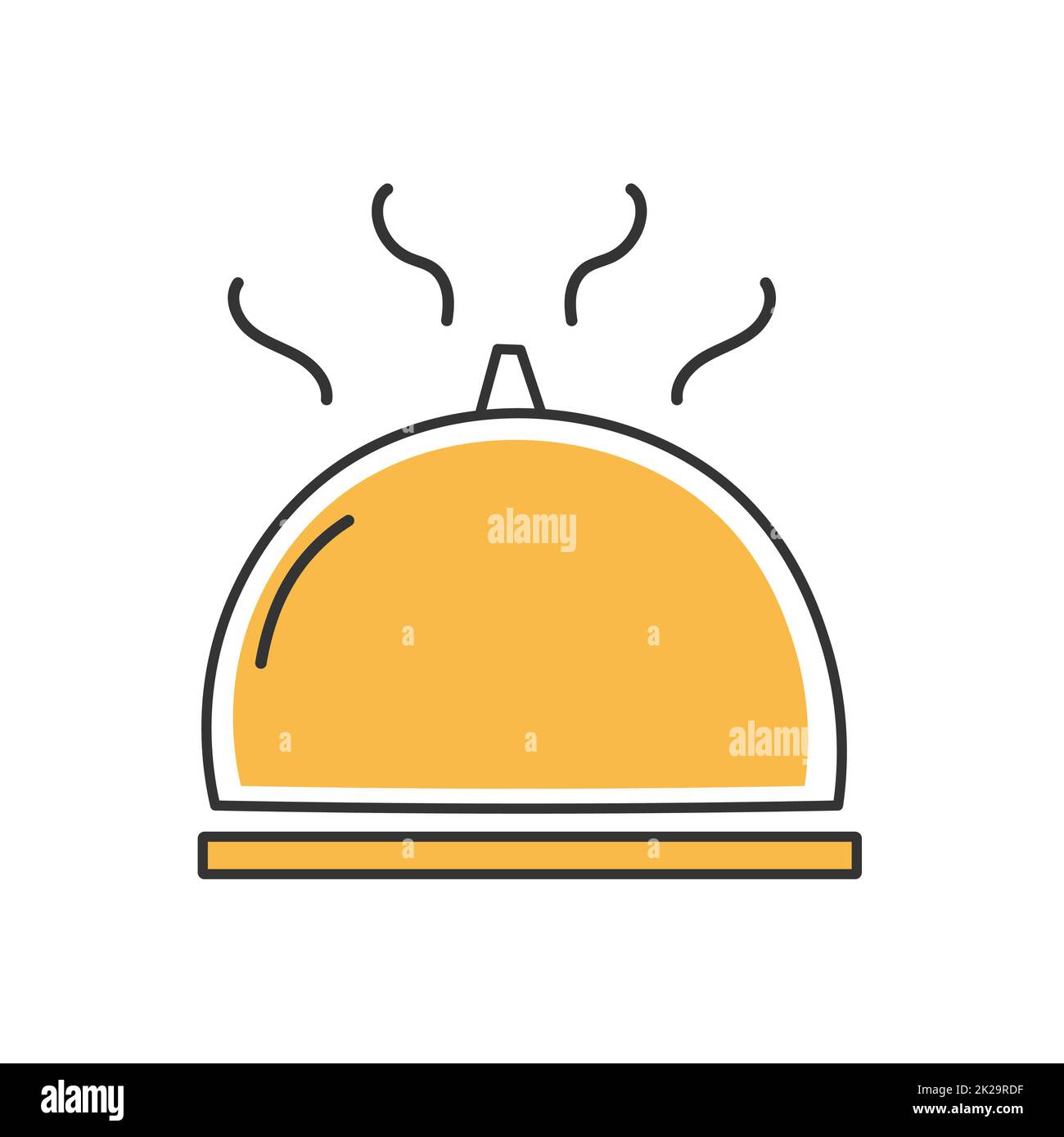 Stylish thin line icon of ready meals on a tray on a white background ...