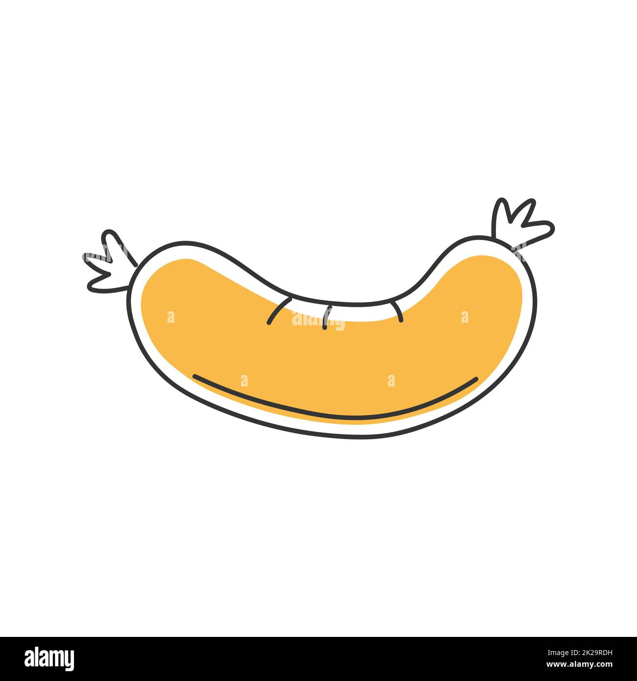 Stylish thin line sausage icon isolated on white background - Vector ...