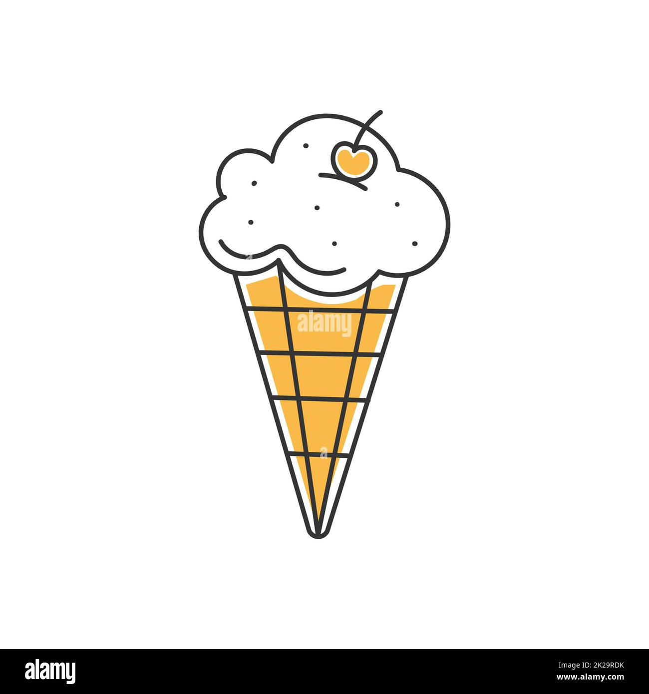 Stylish thin line ice cream icon isolated on white background - Vector ...