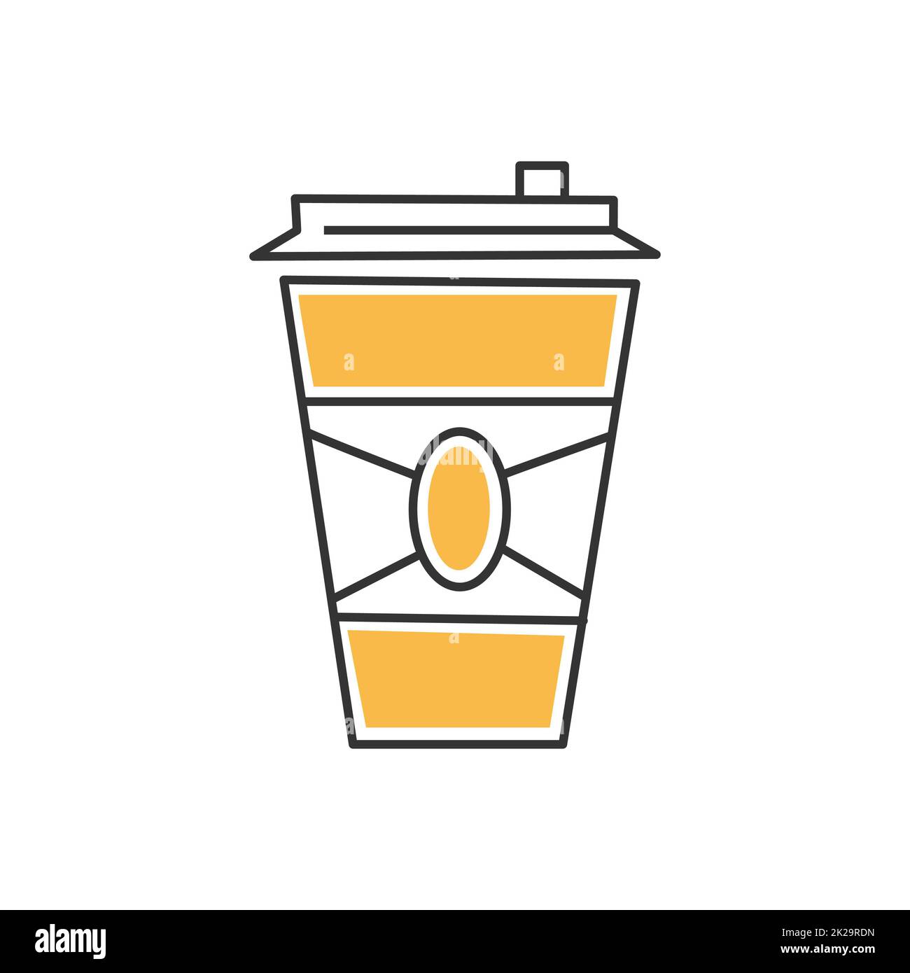 Stylish thin line icon glass of coffee on a white background - Vector ...