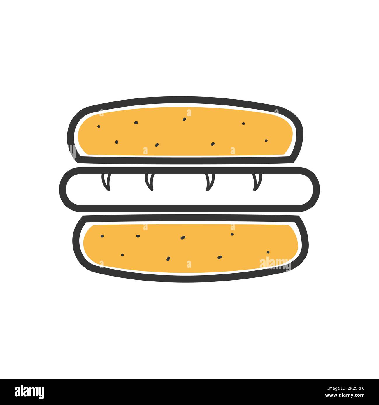 Stylish thin line burger icon isolated on white background - Vector ...