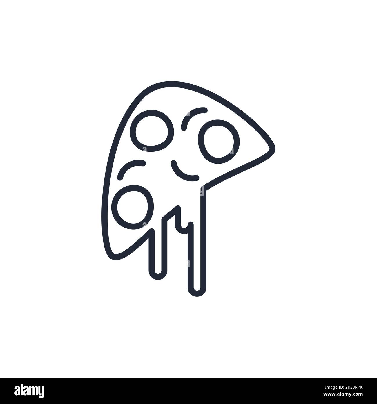 Stylish thin line pizza icon isolated on white background - Vector ...