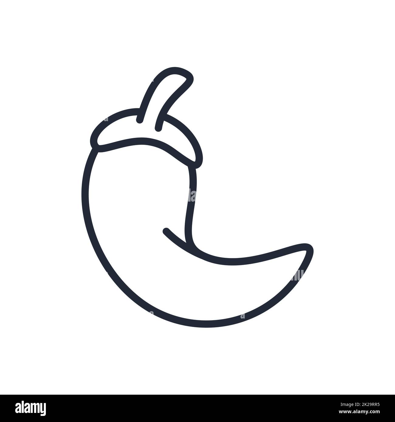 Stylish thin line pepper icon isolated on white background - Vector ...