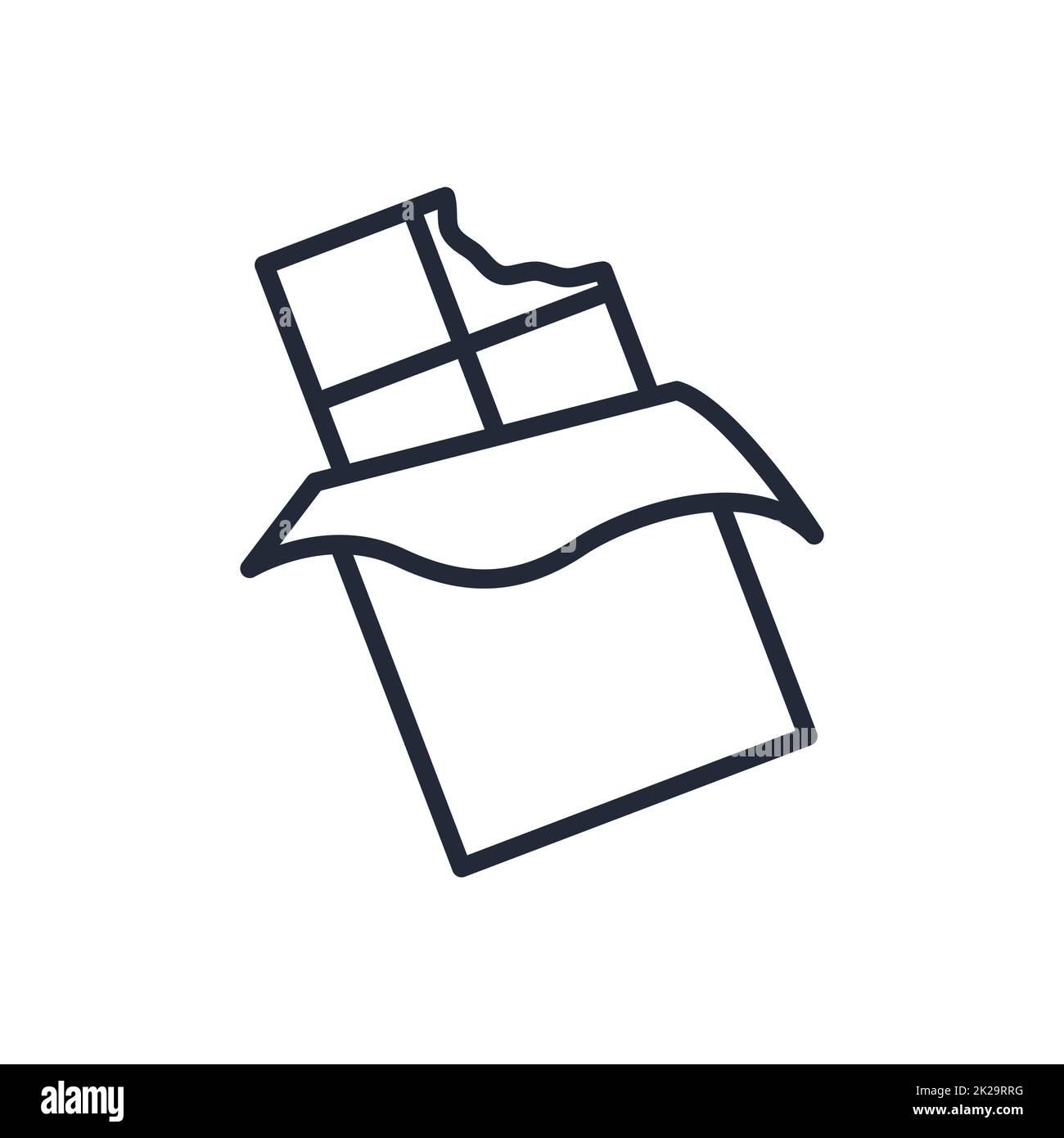 Stylish thin line icon of chocolate bar on white background - Vector ...
