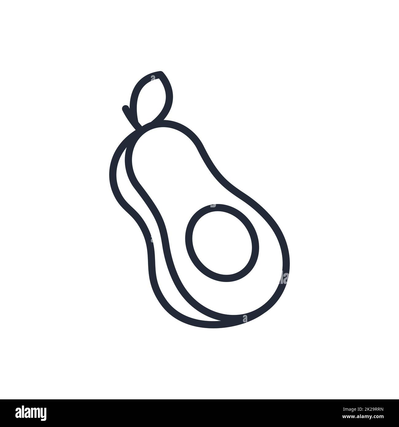 Stylish thin line avocado icon isolated on white background - Vector ...