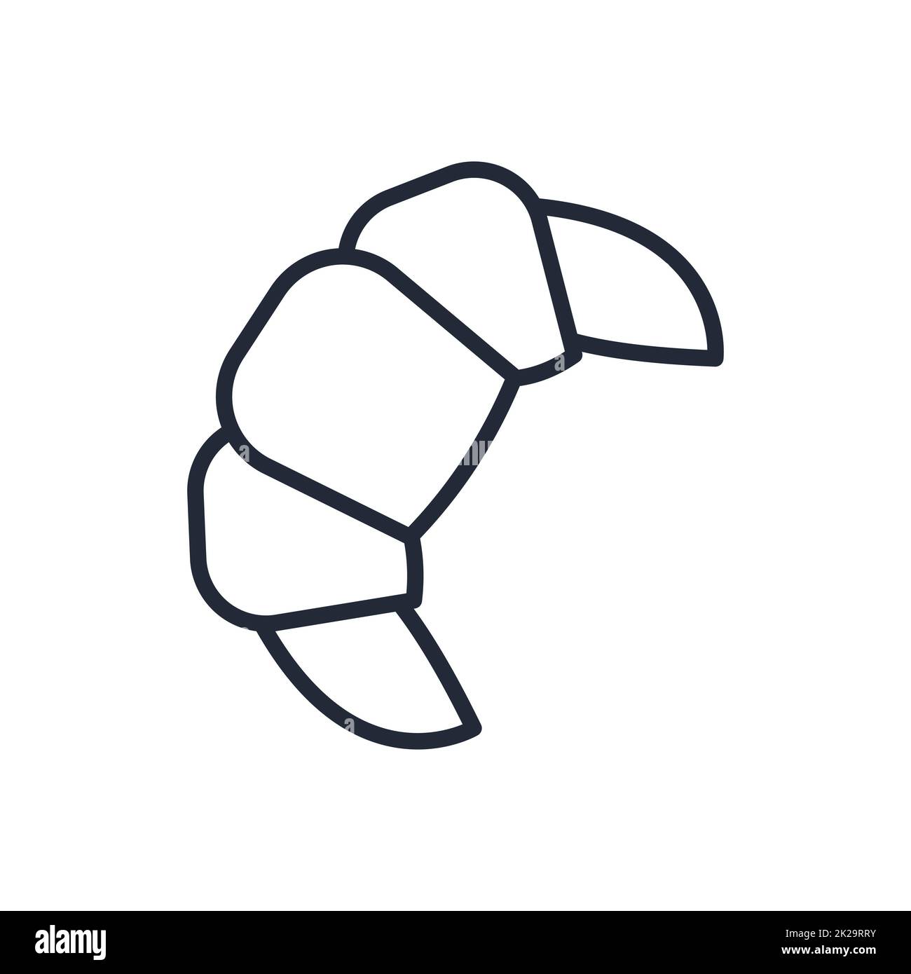 Stylish thin line croissant icon isolated on white background - Vector ...